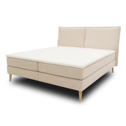 Tchibo - Domo Boxspringbett &raquo;Kopenhagen&laquo; mit R&uuml;ckenfunktion - 187x210x85cm - beige - Polyester / Polyamid / Holz