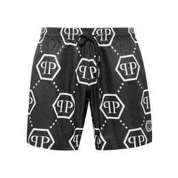 Philipp Plein Badeshorts Herren Gr&ouml;&szlig;e XXXL schwarz / wei&szlig;