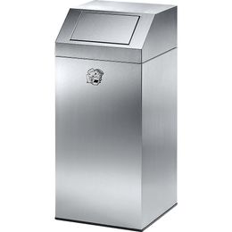 Var Edelstahl-Abfallsammler, f&uuml;r innen und au&szlig;en, Volumen 45 l, BxHxT 320 x 790 x 320 mm, mit Edelstahl-Innenbeh&auml;lter