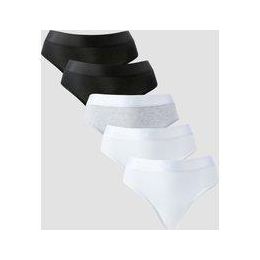 Myprotein MP Damen Tanga mit Mittelhohem Bund (5er-Packung) &ndash; Wei&szlig;/Schwarz/Hellgrau - XS