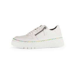 Gabor Leder-Sneakers in Wei&szlig;/ Bunt - 59% | Gr&ouml;&szlig;e 37,5 | Damen-sneakers