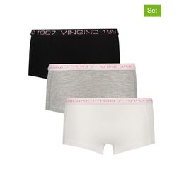 Vingino 3er-Set: Pantys in Grau/ Schwarz/ Wei&szlig; - 50% | Gr&ouml;&szlig;e 122/128 | Kinder-waesche