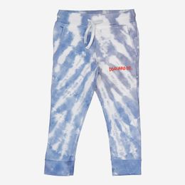 Dsquared2 Blau-weiße Jogginghose mit Tie-Dye-Effekt