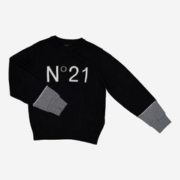 N° 21 Schwarzer Pullover mit Logo aus Wollmischung
