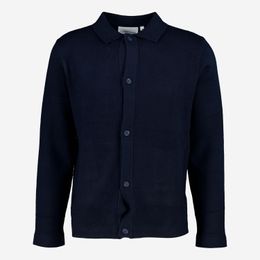Dunkelblaue Polo-Strickjacke