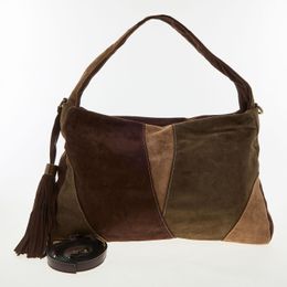Braune Schultertasche aus Kunstwildleder