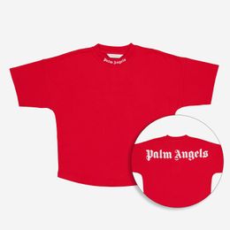 Palm Angels Rotes T-Shirt mit gesticktem Logo