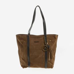 Braune Tote Bag aus Wildleder