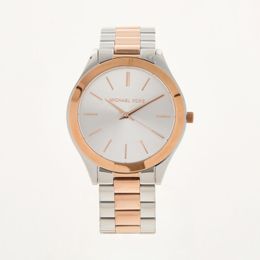Michael Kors Silber-ros&eacute;goldfarbene Analog Armbanduhr