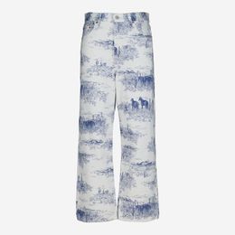 Levi's Wei&szlig;-blaue Straight Fit Jeans mit Muster