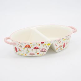 Cath Kidston Cremefarbene Trennplatte mit Pilzmuster 33cm