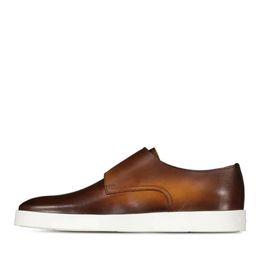 Santoni Low-Top Sneaker - Doppel-Monkstraps aus Leder - Gr. 45 (EU) - in Wei&szlig; - f&uuml;r Damen