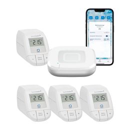 homematic IP Heizk&ouml;rperthermostat "Starter Bundle Heizen Basic f&uuml;r 4 Heizk&ouml;rper", B:31cm H:12cm T:37cmwei&szlig;, Heizk&ouml;rperthermostate