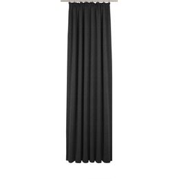Vorhang WIRTH, B:132cm H:295cm, schwarz, Chenille, Polyacryl, Wohnzimmer, Gardinen, "Trondheim B", nach Ma&szlig;