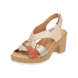 Pikolinos Damen High-Heel-Sandalette "Pikolinos Sandalen Leder", Gr. 40, beige, Leder, Schuhe