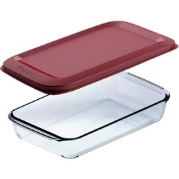 Westmark Frischhaltedose "Aufschnittschale, Glas, 1000 ml", B/H/L: 16,5cm x 5cm x 27cm, rot, Lebensmittelaufbewahrungsbeh&auml;lter, robustes