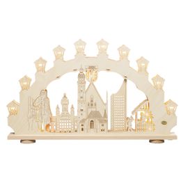 SAICO ORIGINAL LED Schwibbogen "3D-Lichterbogen, Leipzig", B/H/T: 66cm x 40cm x 6cmnatur, Schwibbögen, Premium LED-Beleuchtung, warmweiß, BxHxT: