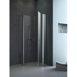 Eckdusche maw by GEO, B:90cm H:202,2cm T:90cm, grau, Badezimmer, Duschkabinen, "Relax Vario", ebenerdiger Einbau m&ouml;glich