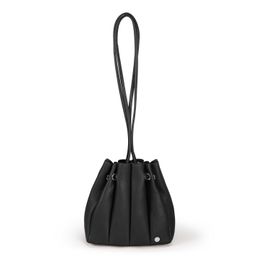 Gretchen Damen Schultertasche "Falten"schwarz, silberfarben, Leder, mehrfarbig, Taschen