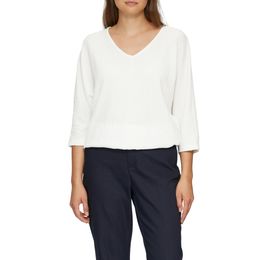 s.Oliver Damen 3/4-Arm-Shirt, beige, Gr. 34, Strukturmuster, Obermaterial: 98% Polyester, 2% Elasthan, Shirts, mit Struktur