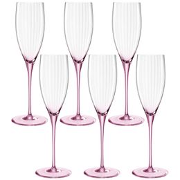 Leonardo Sektglas "POESIA", Ø 7,8cm x 25cm, 250ml, 6 Stk., rosa, Trinkgefäße, 250 ml, 6-teilig
