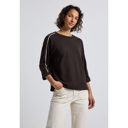 Street One Damen 3/4-Arm-Shirtdeep roast braun, Gr. 42, unifarben, Jersey, Obermaterial: 48% Baumwolle, 48% Modal, 4% Elasthan, Shirts, mit