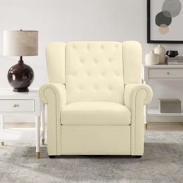 Relaxsessel Home Affaire, B:88cm H:107cm T:87cm, beige, 100% Polyester, Wohnzimmer, Sessel, "Lillyse", Drehbar und mit Schaukelfunktion