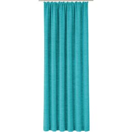Vorhang WIRTH, B:132cm H:405cm, blau, Chenille, Polyacryl, Wohnzimmer, Gardinen, "Trondheim B", nach Ma&szlig;