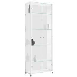 Fif M&ouml;bel Vitrine FIF M&Ouml;BEL, B:57,5cm H:172cm T:32cmwei&szlig;, Holzwerkstoff, Sicherheitsglas ESG, Wohnzimmer, Schr&auml;nke, "OPTIMA"