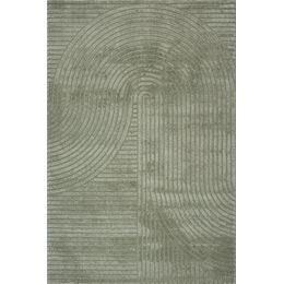 Designteppich OTTO HOME, B:80cm H:14mm L:150cm, gr&uuml;n, Polyester, Polypropylen (PP), Teppiche, "Eliaan 3D Optik/Hoch-Tief Effekt", hohe Flordichte und