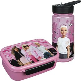 Scooli Kinder Lunchbox "Brotzeitdose & Trinkflasche, Barbie", rosa, Lebensmittelaufbewahrungsbehälter, mit Trinkflasche