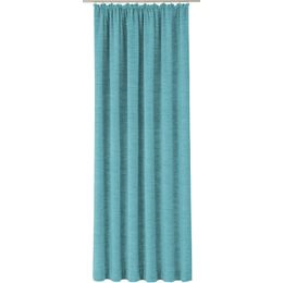 Vorhang WIRTH, B:132cm H:155cm, blau, Chenille, Polyacryl, Wohnzimmer, Gardinen, "Trondheim B", nach Ma&szlig;