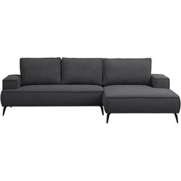 Wohnlandschaft OTTO HOME, B:275cm H:83cm T:173cm, grau, Sofas, "TVINNU Cord, L-Form, 275 cm, mit Hocker", stellbar zum Schlafsofa (Krokodilverbinder)
