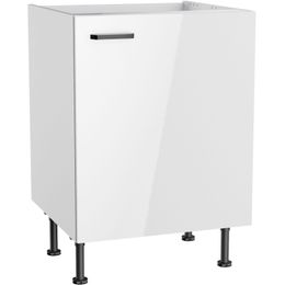 Spülenschrank KOCHSTATION, B:60cm H:87cm T:58,4cmweiß glanz, weiß, Küche, Schränke, "KS-Paula", 60 cm breit, 87 cm hoch, mit 1 Tür