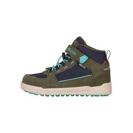 Trollkids Leder-Wanderboots "Gryllefjord Mid Cut" in Khaki - 42% | Gr&ouml;&szlig;e 35 | Kinder-outdoor-sport-schuhe