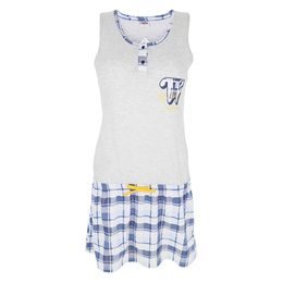 COTONELLA Nachthemd in Grau/ Blau - 54% | Gr&ouml;&szlig;e L | Damen-loungewear