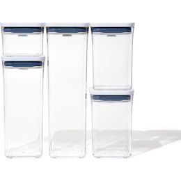 OXO GOOD GRIPS Aufbewahrungssystem "POP", transparent, Lebensmittelaufbewahrungsbeh&auml;lter, luftdicht, stapelbar, platzsparend, sp&uuml;lmaschinenfest