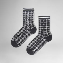 Hudson Damen Socken "Socke Chain", Gr. 35, schwarz, Obermaterial: 82% Baumwolle CO. 15% Polyamid PA. 3% Elasthan EL., Socken