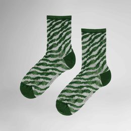 Hudson Damen Socken "Socke Curved Line", Gr. 35, gr&uuml;n, Obermaterial: 87% Baumwolle CO. 10% Polyamid PA. 3% Elasthan EL., Socken