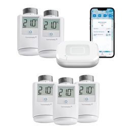 homematic IP Heizk&ouml;rperthermostat "Starter Bundle Heizen f&uuml;r 5 Heizk&ouml;rper", B:31cm H:12cm T:37cmwei&szlig;, Heizk&ouml;rperthermostate
