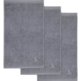 M&ouml;ve G&auml;stehandt&uuml;cher M&Ouml;VE, B:30cm L:50cm, grau, Walkfrottee, Baumwolle, Handt&uuml;cher, "Superwuschel", G&auml;stehandt&uuml;cher Set mit Bord&uuml;re, 100% Premium Cotton
