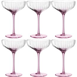 Leonardo Champagnerglas "POESIA", Ø 10,8cm x 16cm, 260ml, 6 Stk., rosa, Trinkgefäße, 260 ml, 6-teilig