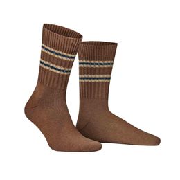 Hudson Damen Socken "Socke Crude", Gr. 39, braun, Obermaterial: 90% Baumwolle CO. 8% Polyamid PA. 2% Elasthan EL., Socken