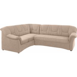 Ecksofa DOMO collection, B:240cm H:83cm T:190cm, beige, Microfaser PRIMABELLE (100% Polyester) / Struktur (90% Polyester; 10%