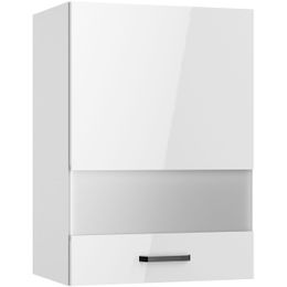 H&auml;ngeschrank KOCHSTATION, B:50cm H:70,4cm T:34,9cmwei&szlig; glanz, wei&szlig;, K&uuml;che, Schr&auml;nke, "KS-Paula", 50 cm breit, 70 cm hoch, mit 1 T&uuml;r mit Glaseinsatz,