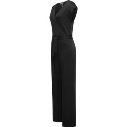 Ragwear Damen Jumpsuit "Goldea", schwarz, Gr. M, Material: 70% Modal, 30% Polyester, Overalls, Langer Damen Overall mit Bindeg&uuml;rtel