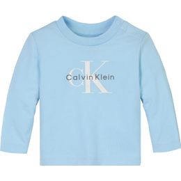 M&auml;dchen Langarmshirt "MONOGRAM LS T-SHIRT", Calvin Klein Jeans, Gr. 86rain dance, Jersey, Obermaterial: 93% Baumwolle, 7% Elasthan, unifarben,