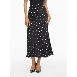 Vila Damen Maxirock "VIELLETTE HW LONG SKIRT - NOOS"schwarz aop:snow wei&szlig; dots, Gr. 42, bedruckt, Web, Obermaterial: 100% Polyester, R&ouml;cke