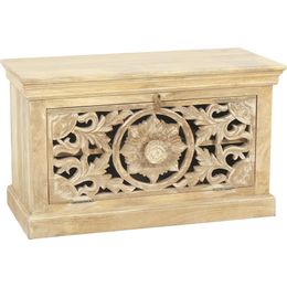 Garderoben-Set Sit, beige, Massivholz, Flur, Kastenm&ouml;bel-Sets, "Lakadee", mit orientalischen Schnitzereien