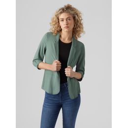 Véro Moda VERO MODA Damen Kurzblazer "VMJESMILO 3/4 LOOSE BLAZER WVN NOOS", grün, Gr. L, unifarben, Web, Obermaterial: 55% Viskose, 45% Leinen, Blazer, mit